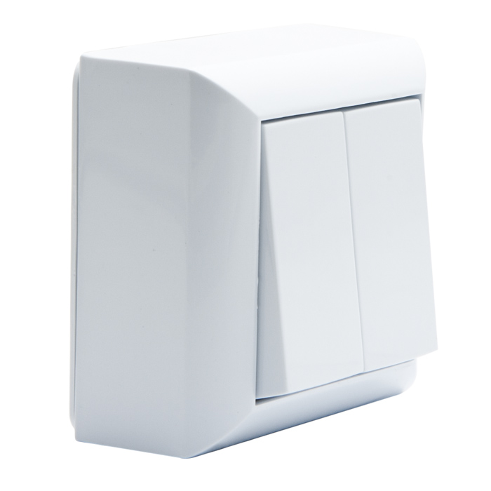 Intrerupator dublu, montaj aparent, 230V~ 50Hz 10A