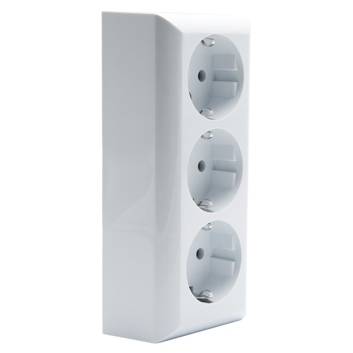 Priza tripla cu protectie si siguranta copii, montaj aparent 230V~ 50Hz 16A
